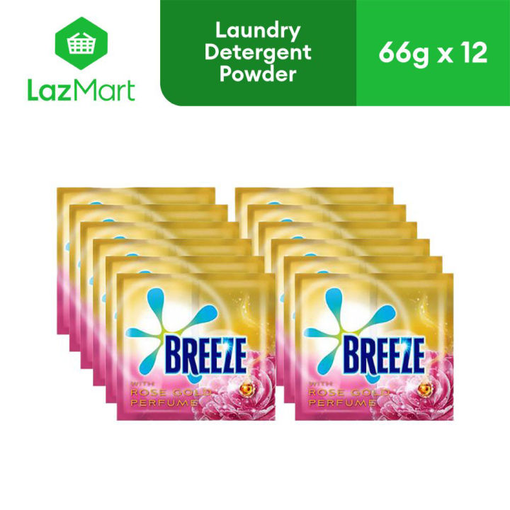 Breeze Powder Detergent Rose Gold Perfume 64g - Pack of 12 | Lazada PH