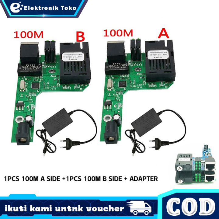 HTB-3100 A+B PCB Board NetLINK Fiber Optic Optical Media Converter ...