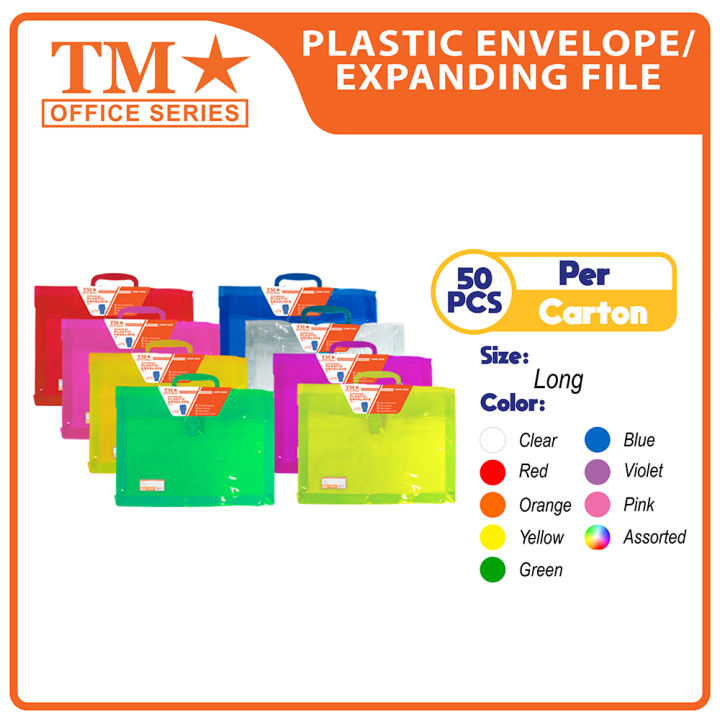 TM Plastic Expanding Envelope with Handle Colored Long x 50 pcs | Lazada PH