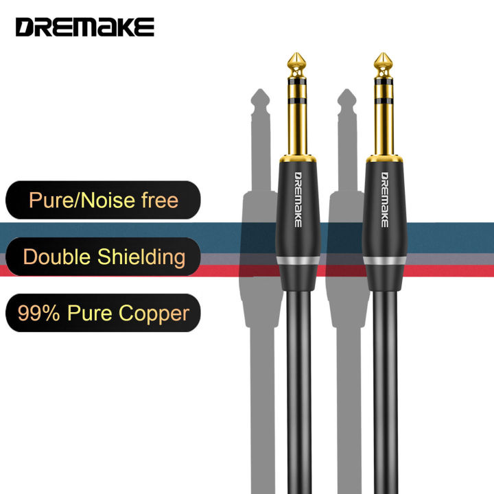 6.35mm TRS Audio Cable Large Three-Core Stereo Guitar Cable Double ...
