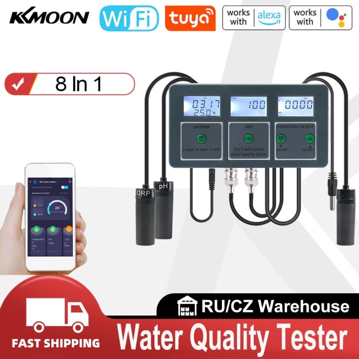 Tuya Wifi 8 In 1 Water Quality Tester S.G/PH/EC/ORP/TDS/CF/SALT/TEMP ...