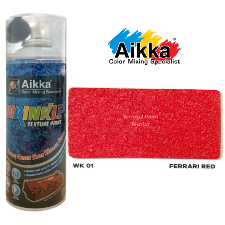 Wrinkle Texture Aerosol Spray Paint AIkka (WK01 Ferrari Red) 370g for ...