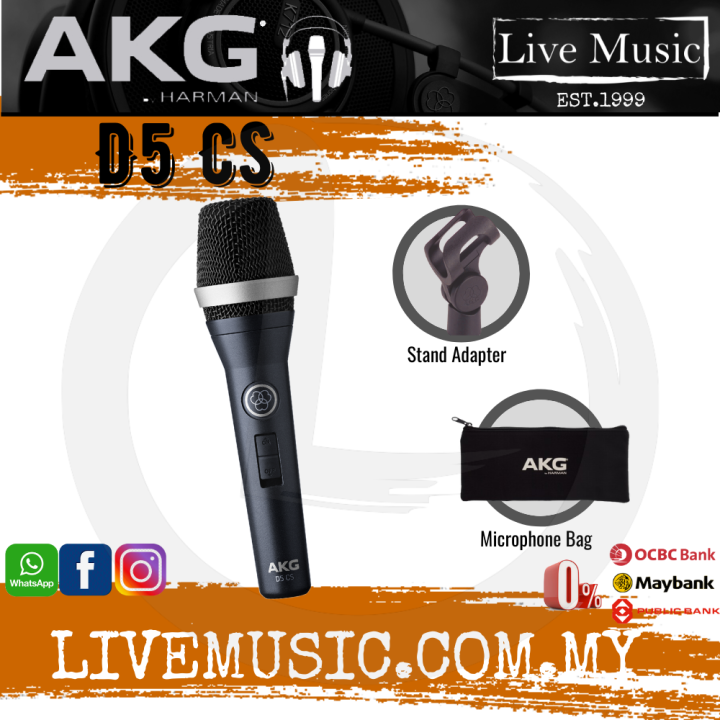 AKG D5 CS Professional Dynamic Vocal Microphone with on/off Switch (D5CS/D5-CS/D5) | Lazada