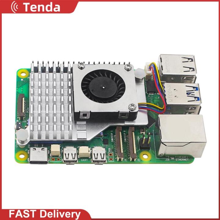 [Tenda]For Raspberry Pi 5 Active Cooler Metal Heatsink Radiator with Adjustable Speed Cooling ...