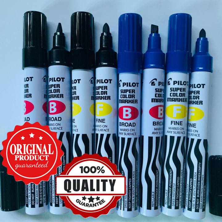 Pilot Permanent Marker Broad/Fine Black/Blue | Lazada PH