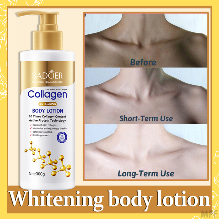 SADOER Whitening body lotion Collagen Anti-Wrinkle Essence Body Lotion Dry Skin Moisturizing ...