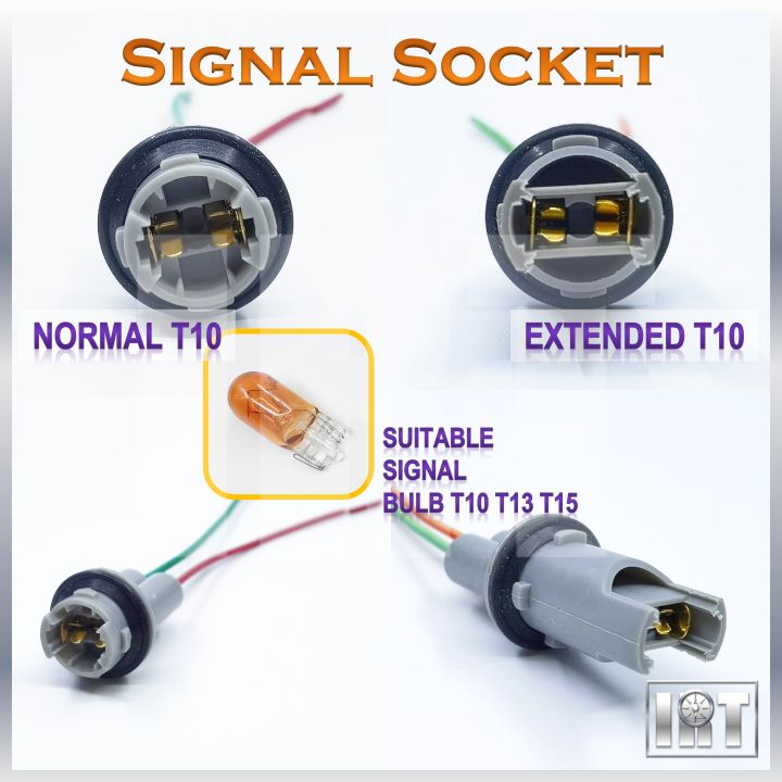 T10 Extended T13 T15 Bulb Socket Long Soket Signal Third Brake T6 T8 ...