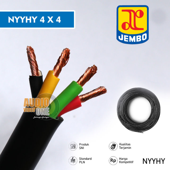 Kabel Jembo NYYHY 4 X 4 mm 50 Meter 1 Roll Kabel Listrik Kabel Speaker Cable Audio Original ...