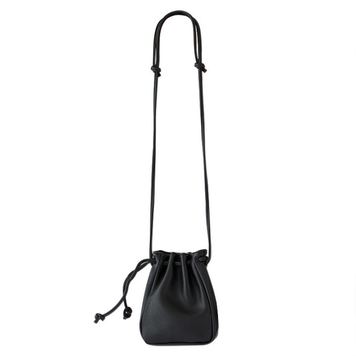 Korean Fashion Drawstring Mini Mobile Phone Bag Simple Cute Bucket Bag ...