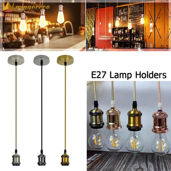 Pendant Light Holder E27 Screw Hanging Lamp Holder 1M Cable Pendant ...