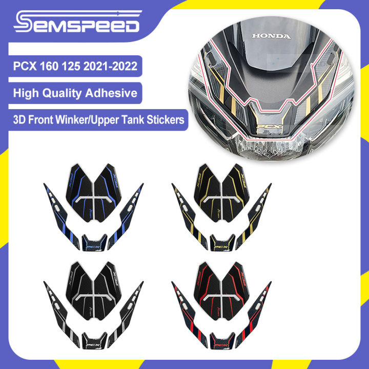 SEMSPEED Motorcycle Side Panel Tank Stickers Upper Winker Pad Decals ...