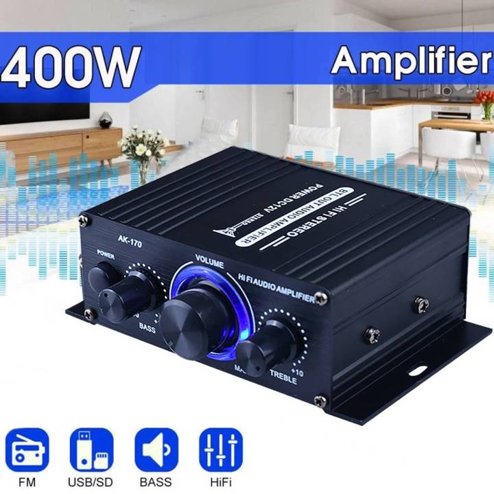 [Arrived within 3 days] Ak170 400W 12v Mini Amplifier Hifi Digital ...
