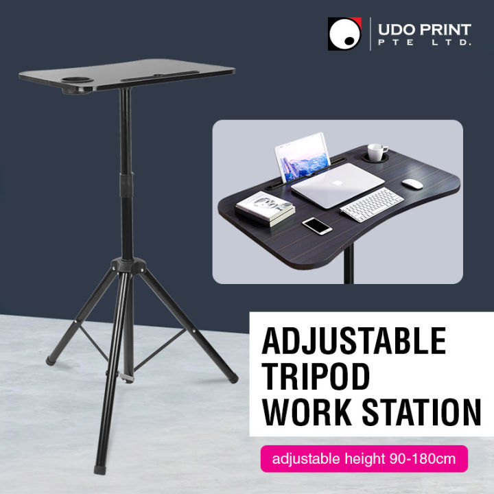Adjustable Tripod Work Station | Event Standing Table | Laptop Computer ...
