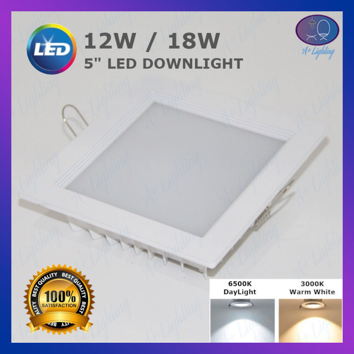 5" 12W 5" 18W LED DOWNLIGHT SQUARE PANEL LIGHT RECESSED PLASTER CEILING ...