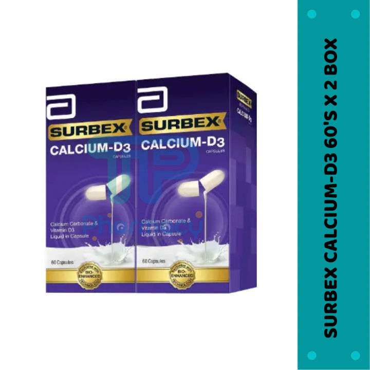 Abbott Surbex Calcium D3 60s x 2 ( Exp. Date : 01/2024) (For healthy ...