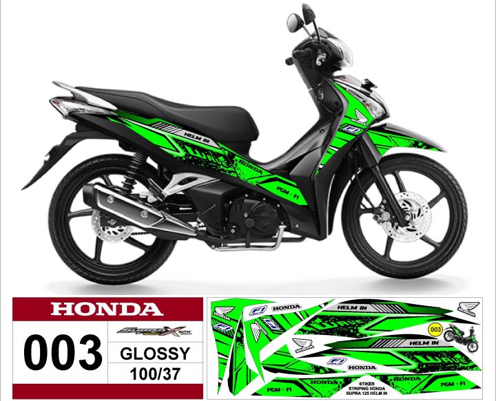 striping Honda Supra X 125 Helm-in decal Honda Supra X 125 Helm-in ...