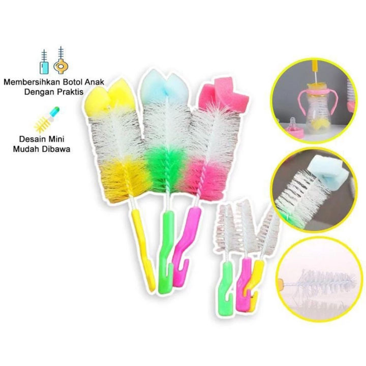 Sikat Botol & Dot / sikat besar dan kecil 2in1 / baby bottle & nipple ...