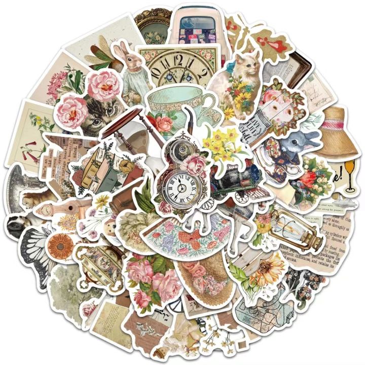 xs585-50pcs retro old object graffiti waterproof sticker | Lazada PH
