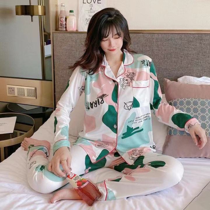 Trendie Korean Terno Cute Print Milky Cotton Longsleeve and Pajama Set ...