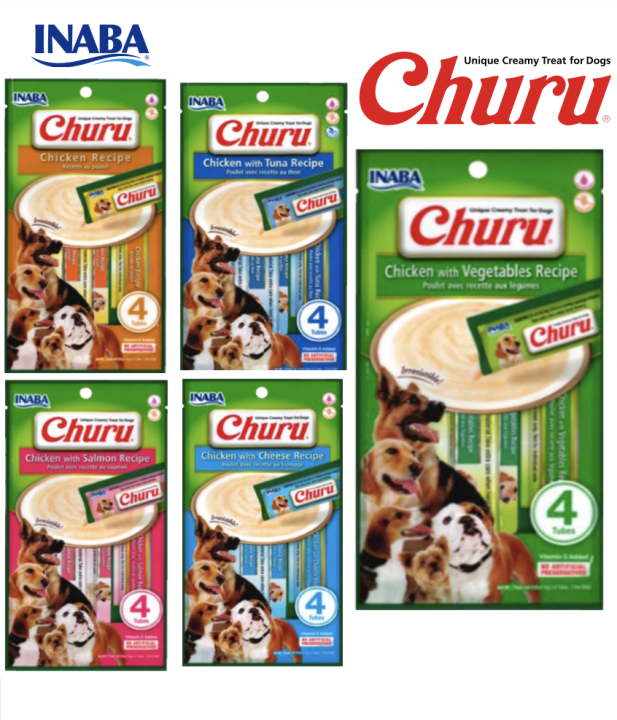 INABA Churu Lickable Puree Wet Dog Treats 14g x 4pcs (56grams per pouch ...