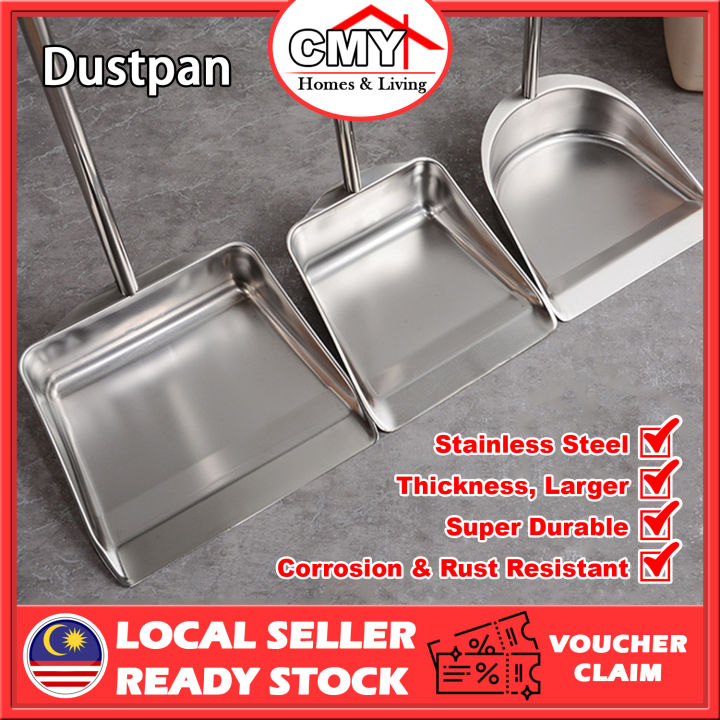 加厚不锈钢畚箕 Stainles Steel Dustpan Tong Sampah fit Any Broom Brush ...