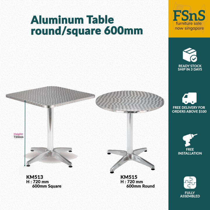 SG Ready Stock Aluminum Table Square / Round 60cm | Lazada Singapore