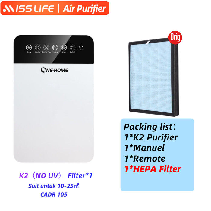 Air Purifier ONE HOME Pembersih Udara Dengan Hepa Filter - K2 Basic 1 | Lazada Indonesia