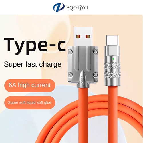 Original USB Liquid Silicone Cable Metal 6A Type-C Fast Charge Cable | Lazada PH