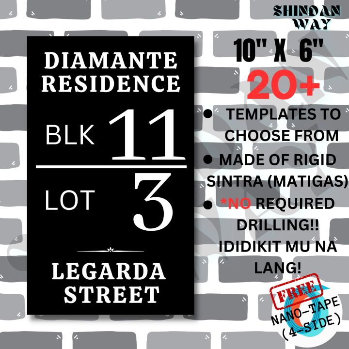 SHIN GRAFIX Personalized Modern Home Address Plate Signage House Number ...