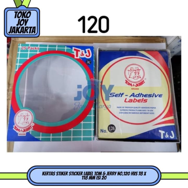 COD Kertas Stiker Sticker Label TOM & JERRY No.120 HVS 78 x 118 mm isi ...