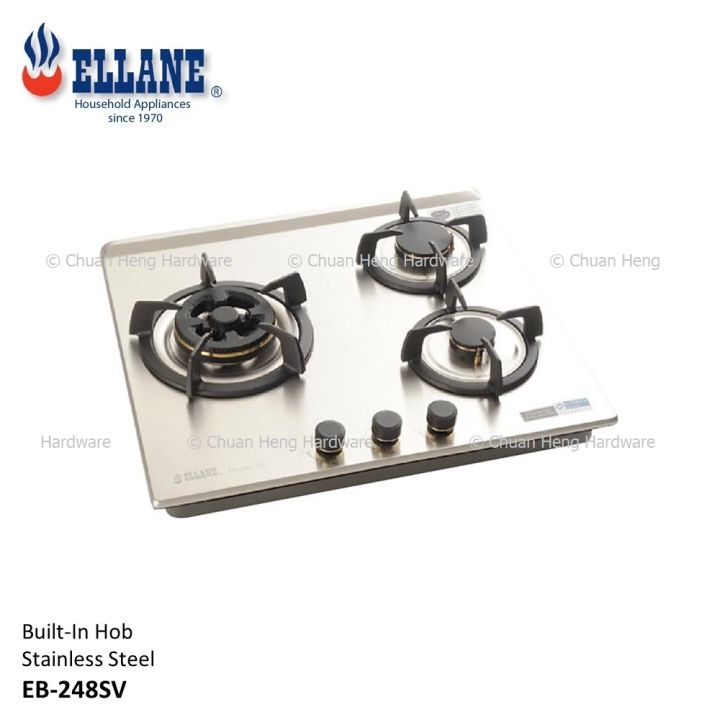 Ellane EB-248SV 3 Burner Stainless Steel Hob c/w safety valve | Lazada ...