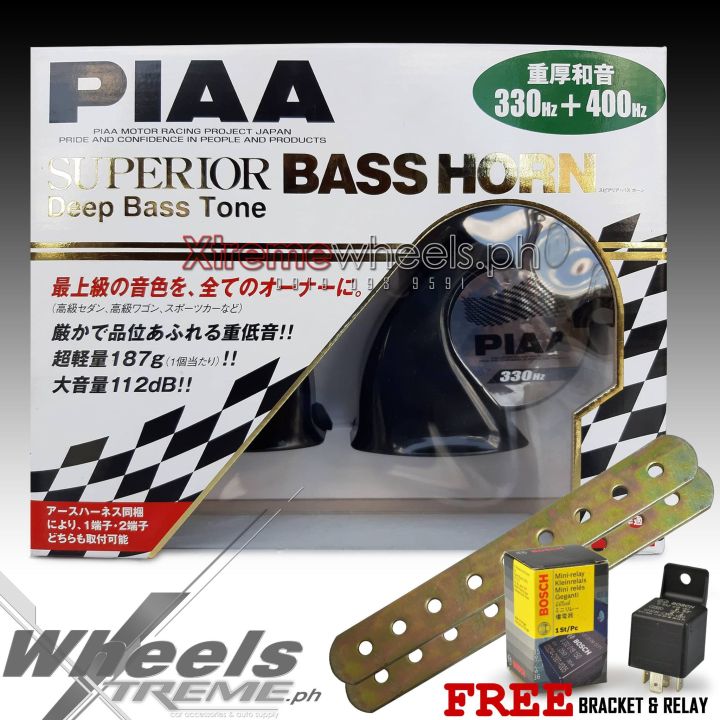 PIAA Superior Bass Horn 330Hz+400Hz 1 FREE BRACKET + 1 BOSCH RELAY | Lazada PH