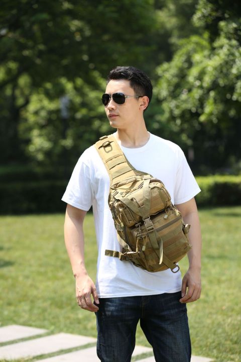 Kev Trend Man Tactical Sling Chest Bag Small Backpack Outdoor Shoulder ...