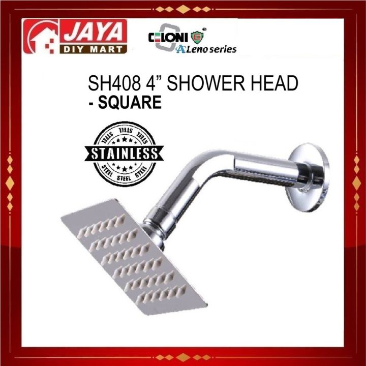Celoni Aleno SH408 Wall Slim Shower Head - 4" Square JAYA DIY MART | Lazada