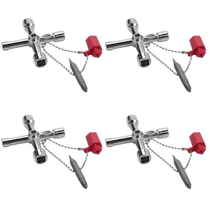 4X 4 In1 Meter Box Key Gas Key Meter Key Multi-Functional Utilities Key ...