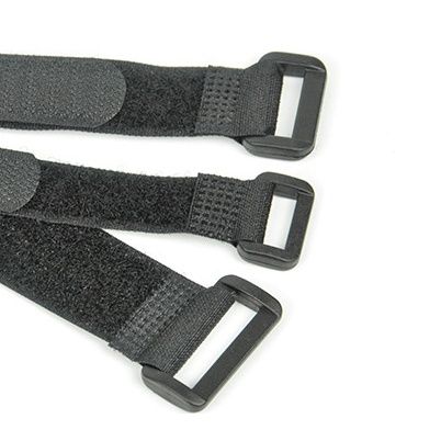 Black 2*30cm Reusable Nylon Reverse Buckle Velcro Self-adhesive Velcro ...