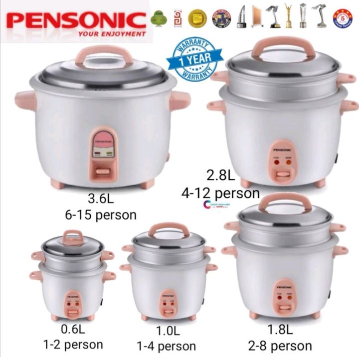 PENSONIC RICE COOKER 3.6L | 2.8L | 1.8L | 1.0L | 0.6L - PRC-3602, PRC ...