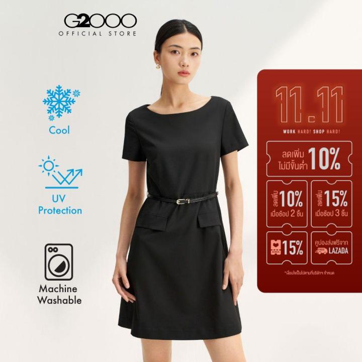 G2000 เดรสสำหรับผู้หญิง ทรง A Shape รุ่น 4123230299 BLACK | Lazada.co.th