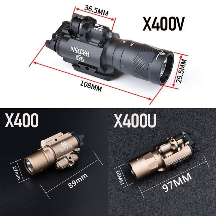 Tactical surefir X300 X400 x400u ultra redgreen scout LED flashlight ...