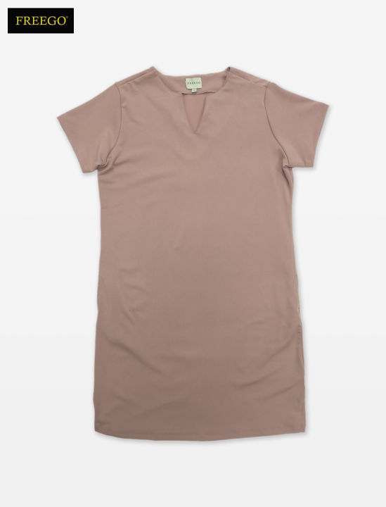 Freego Ladies Plain Boxy Dress in Peach | Lazada PH