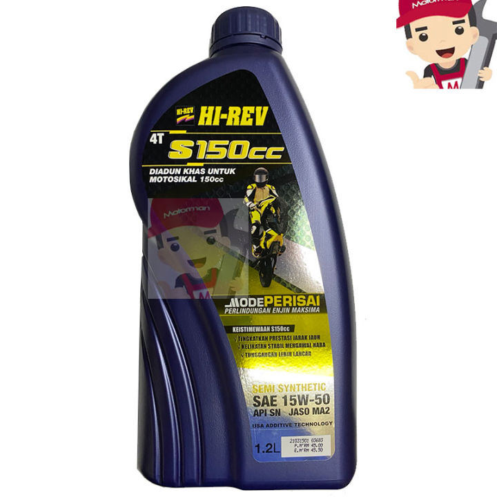 4T HI REV S150CC 15W50 1.2L (SESUAI UNTUK HONDA RS150) MOTORMAN | Lazada