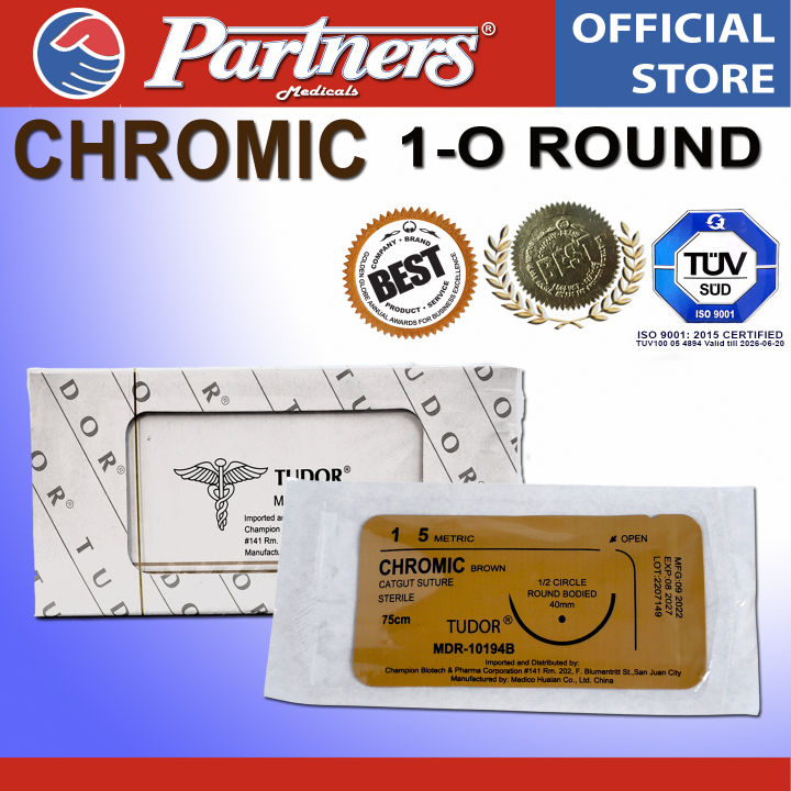 TUDOR CHROMIC 1-O ROUND SUTURE (12 PCS) | Lazada PH