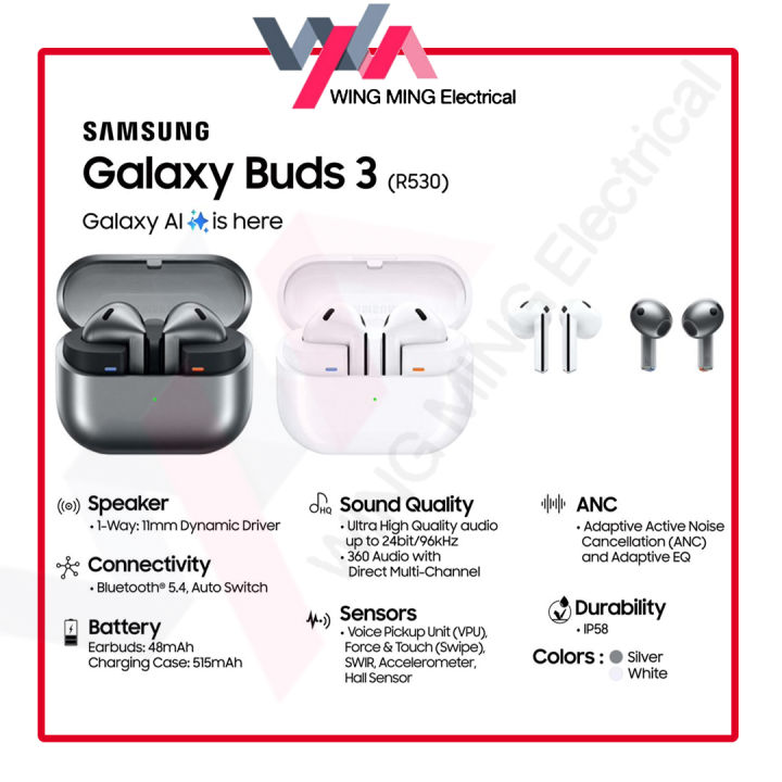 Samsung Galaxy Buds 3 (R530) AI Translator Wireless Bluetooth Active ...