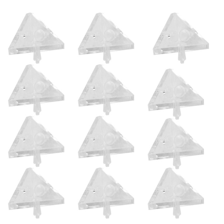 12Pcs Acrylic Corner Brackets with Semitransparent Screws Clear 3-Hole ...