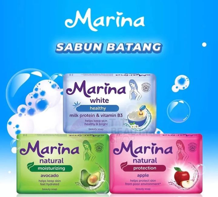 MARINA Soap Bar 60gr Sabun Batang - Sabun Mandi Natural Protect ...