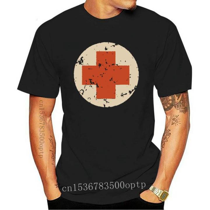 Man Clothing MASH 4077th Medic Red Cross Olive Adult T-Shirt (1pcs ...