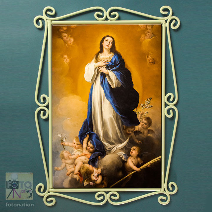 Wrought iron frame for Gate or Entrance with religious image, Our Lady ...