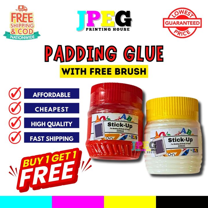 JPEG Stick-up Red Padding Glue FREE BRUSH Cement, White Glue, Strong Adhesive 100ml 250ml GRP ...