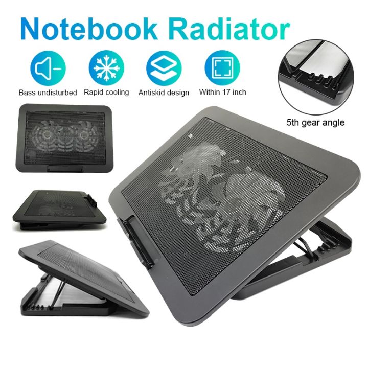 Laptop Cooler 14-15.6 inch 2 Fans Adjustable Foldable Silent Radiator ...