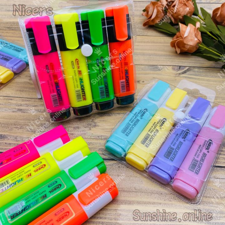 4pcs 4colors N-208,N-209 highlighter NBDL Pastel color neon color ...